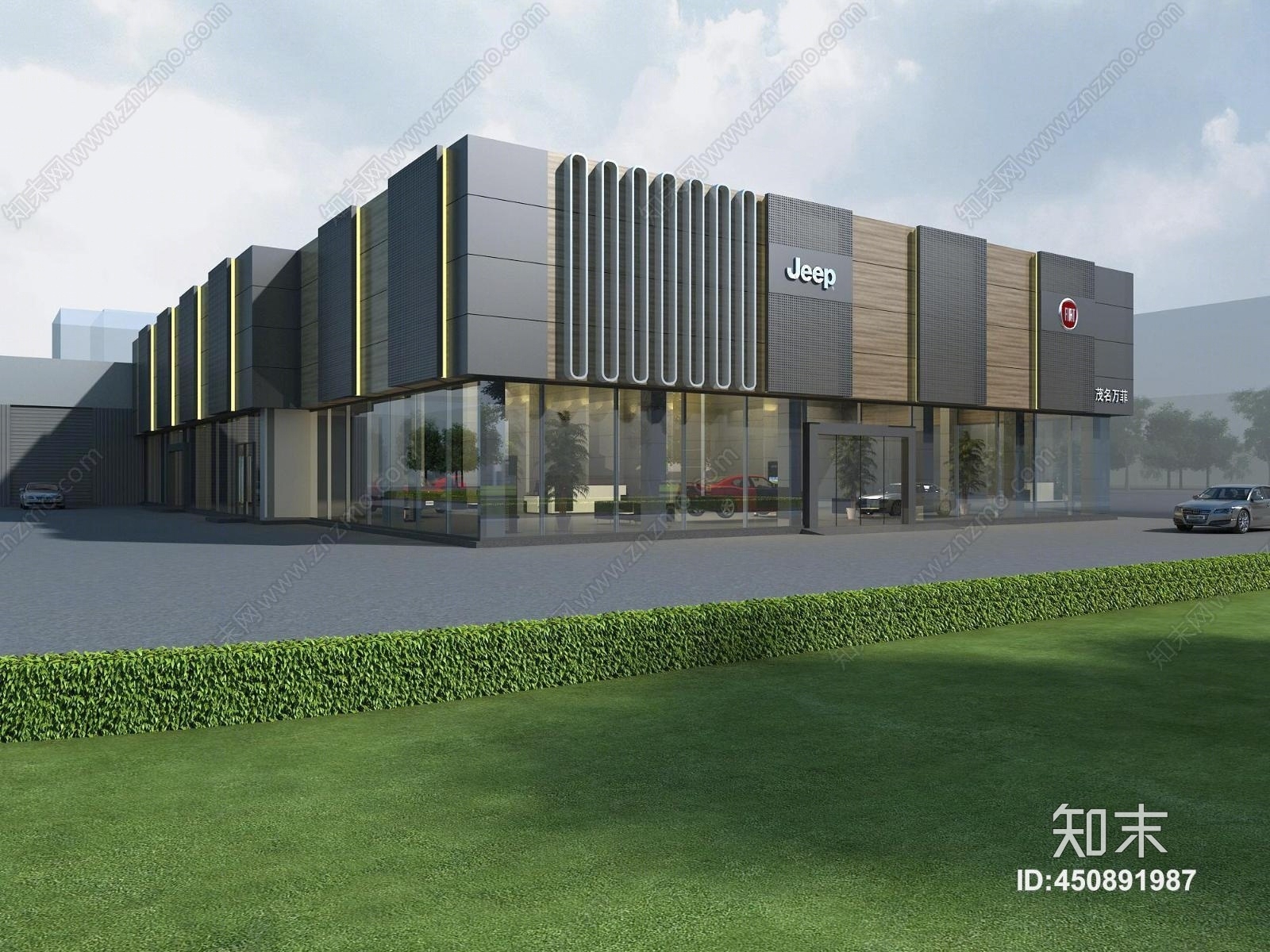 现代JEEP4S店3D模型下载【ID:450891987】_知末3d模型网