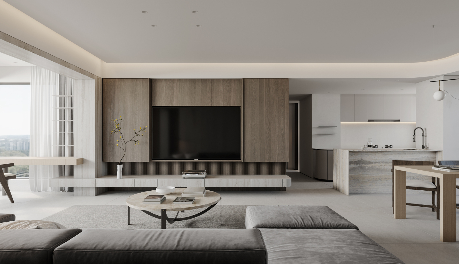 现代大平层空间设计3D模型下载【ID:1141486917】_【知末效果图】