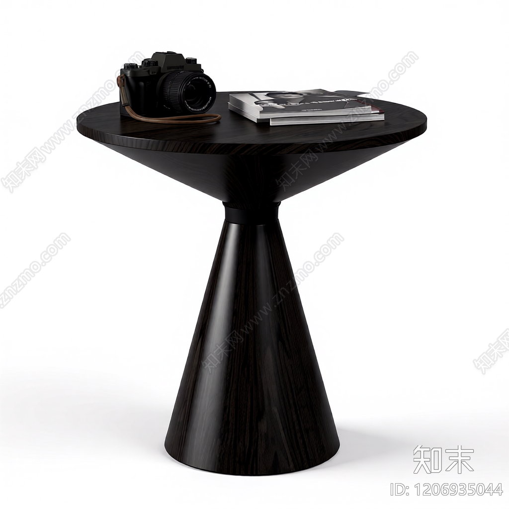 黑木锥形边桌3D模型下载【ID:1206935044】_知末3d模型网