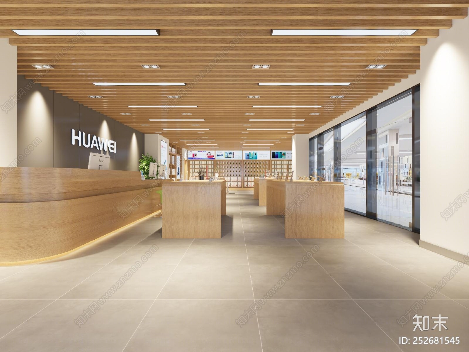 现代华为手机店3d模型下载【id252681545】知末3d模型网