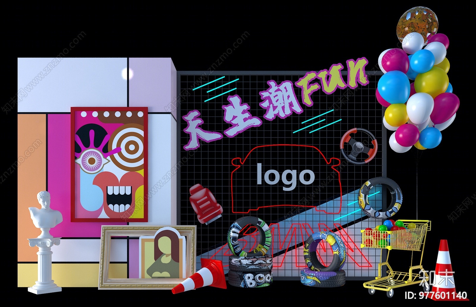 工业风艺术装饰摆件3d模型下载【id977601140】知末3d模型网