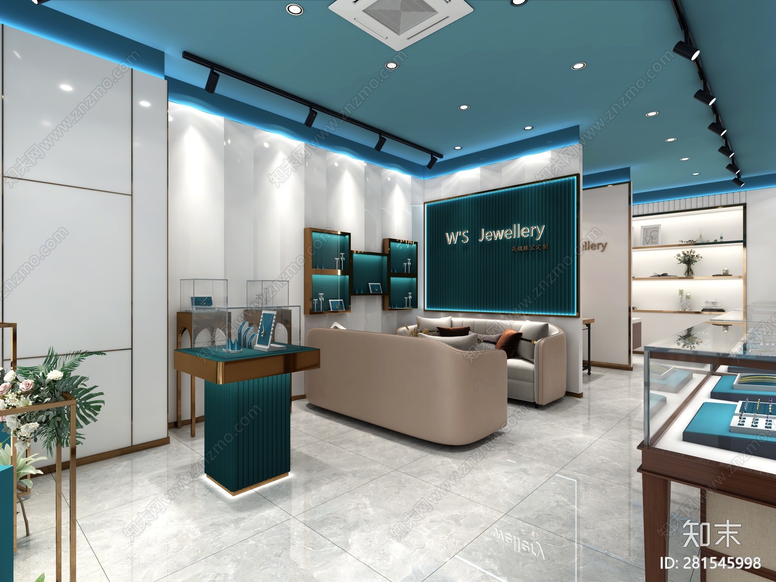 现代珠宝首饰店3d模型下载【id281545998】知末3d模型网