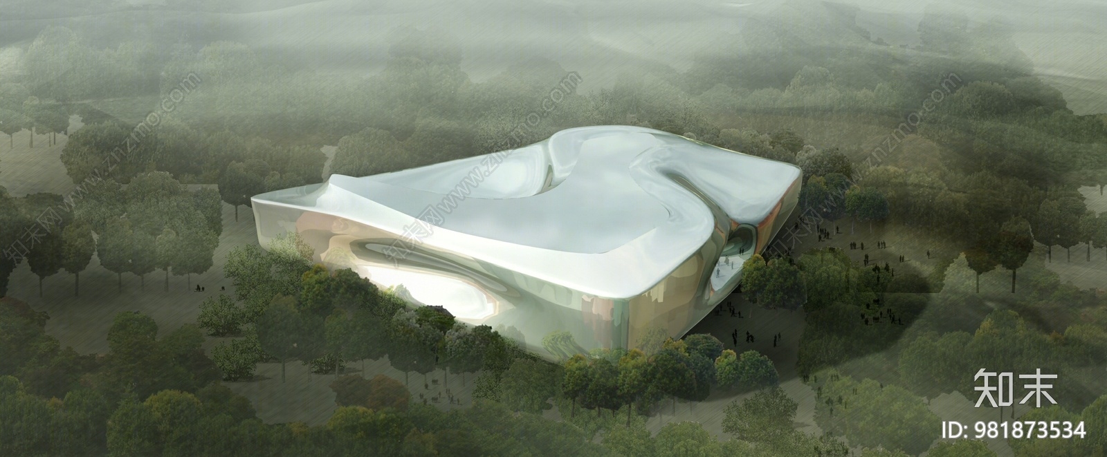现代异形建筑外观3d模型下载【id981873534】知末3d模型网