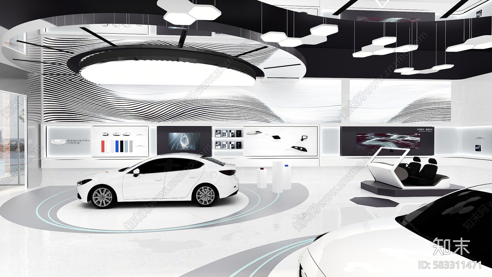 现代汽车展厅3d模型下载【id583311471】知末3d模型网