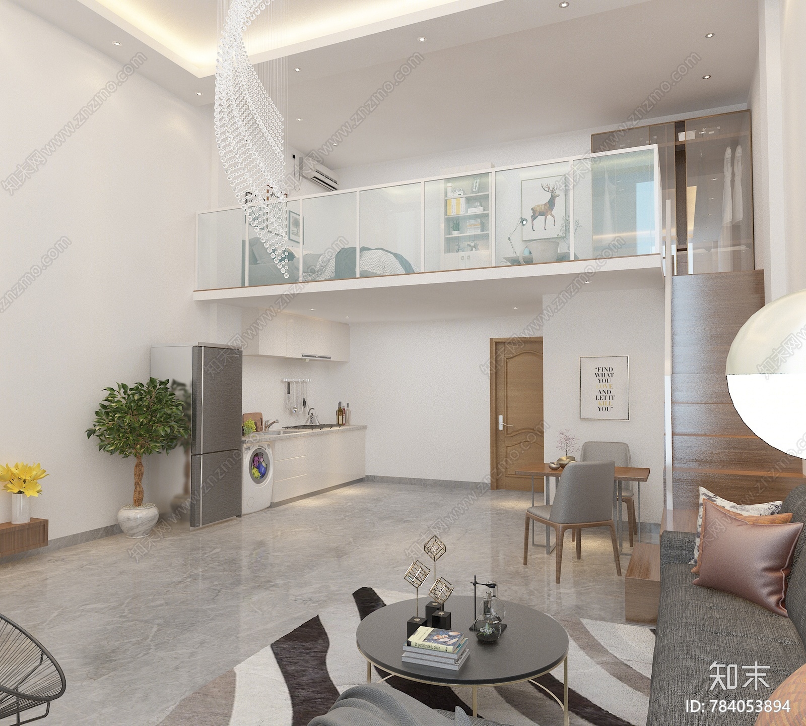 现代公寓3d模型下载【id784053894】知末3d模型网