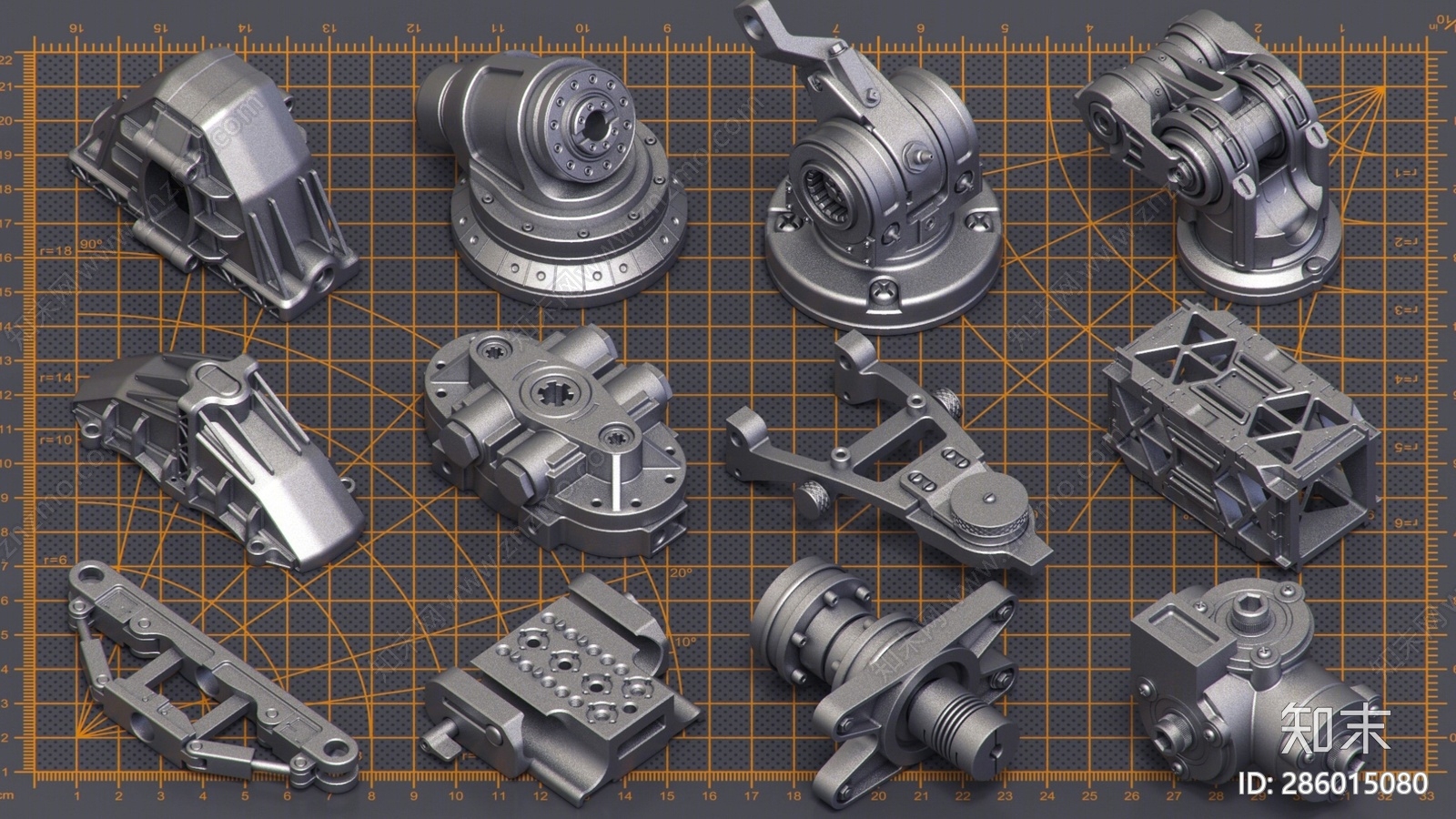 现代机械零件3d模型下载【id286015080】知末3d模型网