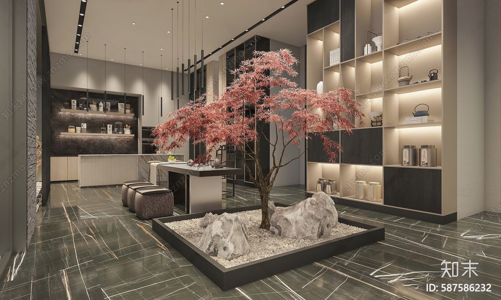 现代酒店休息区3d模型下载【id587586232】知末3d模型网