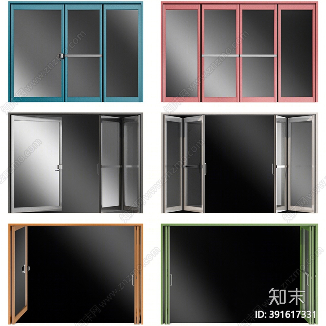 现代折叠窗3d模型下载【id391617331】知末3d模型网