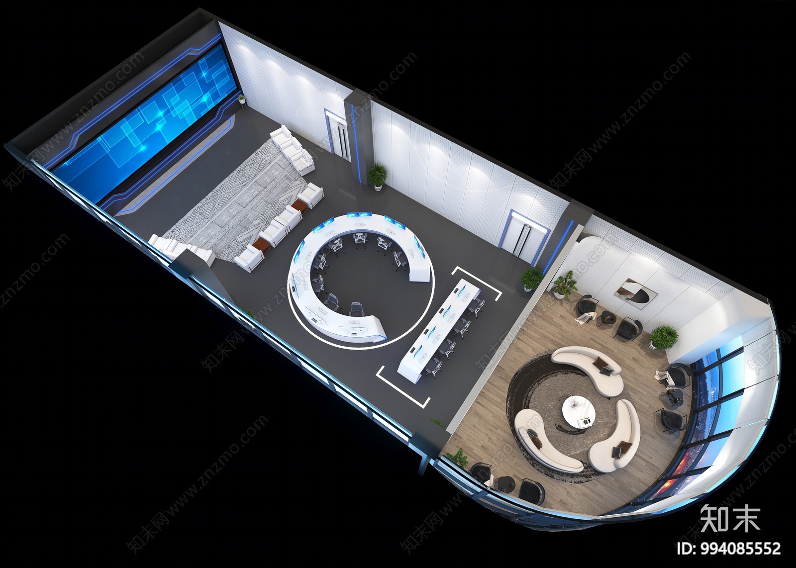 现代科技指挥中心3d模型下载【id994085552】知末3d模型网