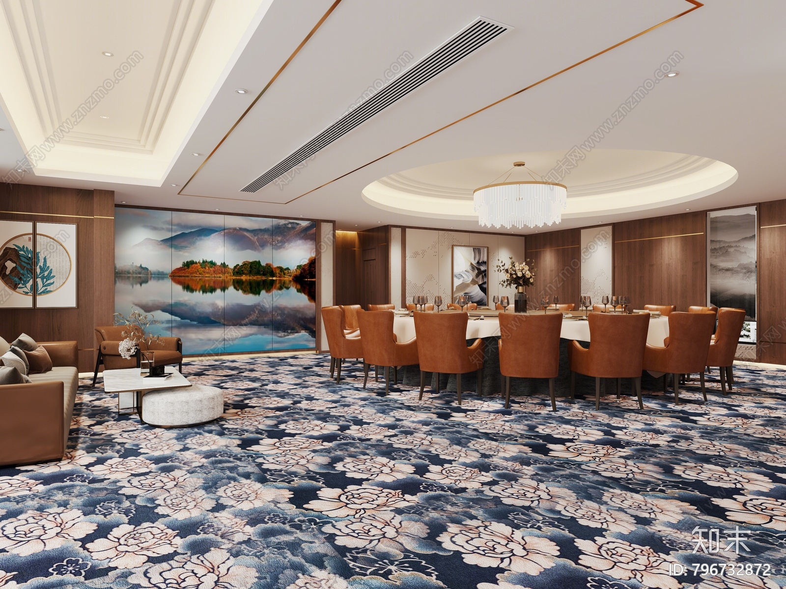 现代酒店餐饮包厢3d模型下载【id796732872】知末3d模型网