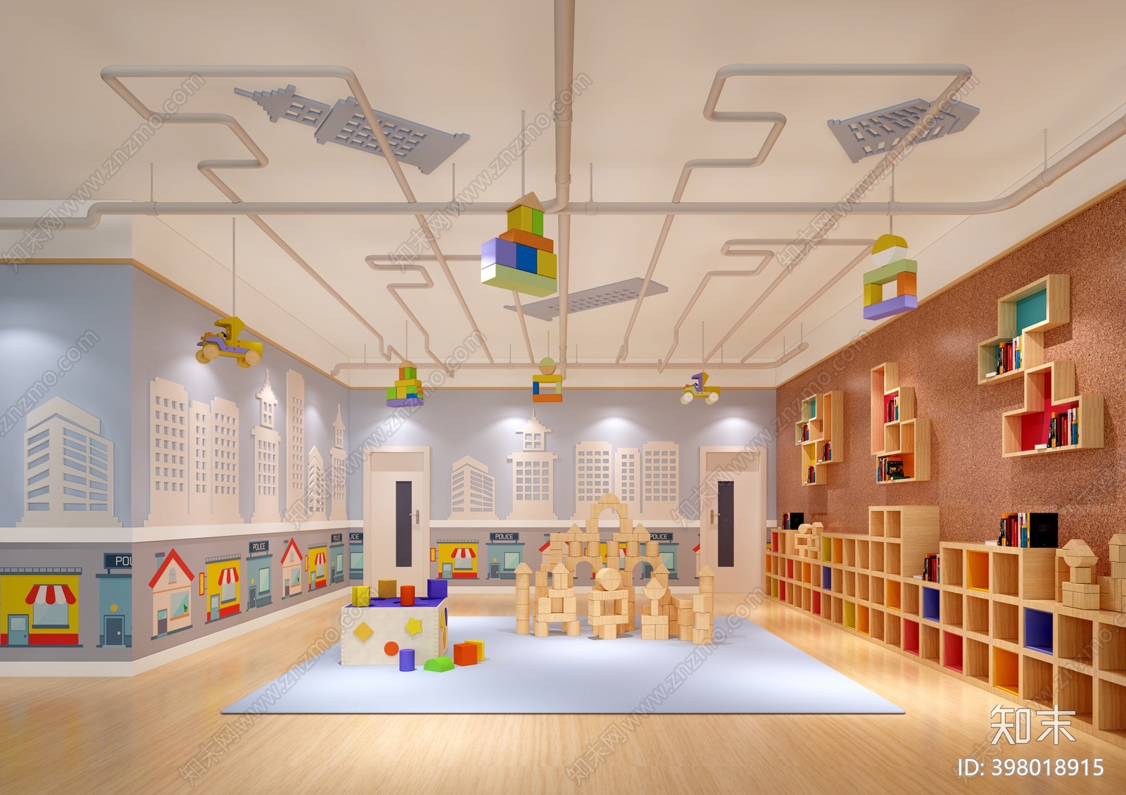 现代幼儿园建构室3d模型下载【id398018915】知末3d模型网