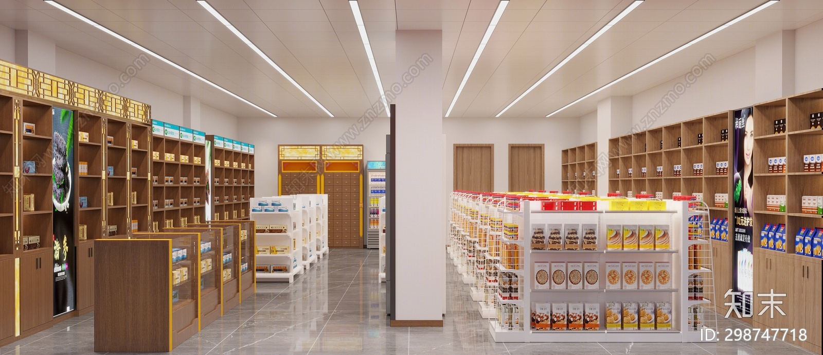 新中式药店3d模型下载【id298747718】知末3d模型网