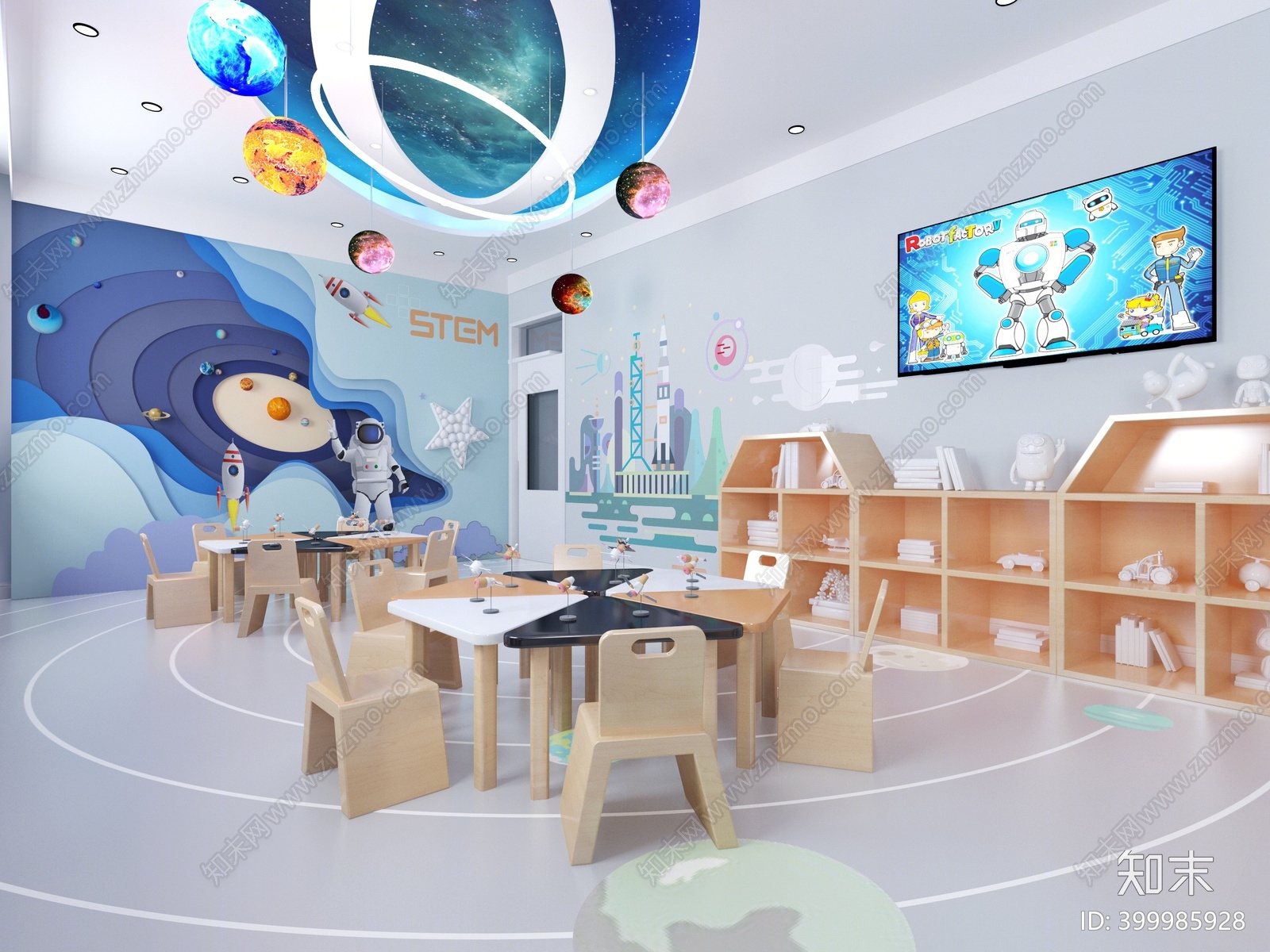 现代幼儿园3d模型下载【id399985928】知末3d模型网
