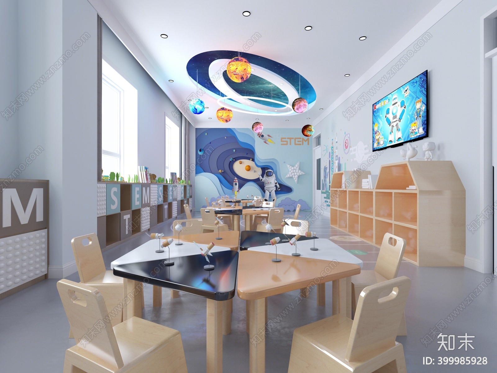 现代幼儿园3d模型下载【id399985928】知末3d模型网