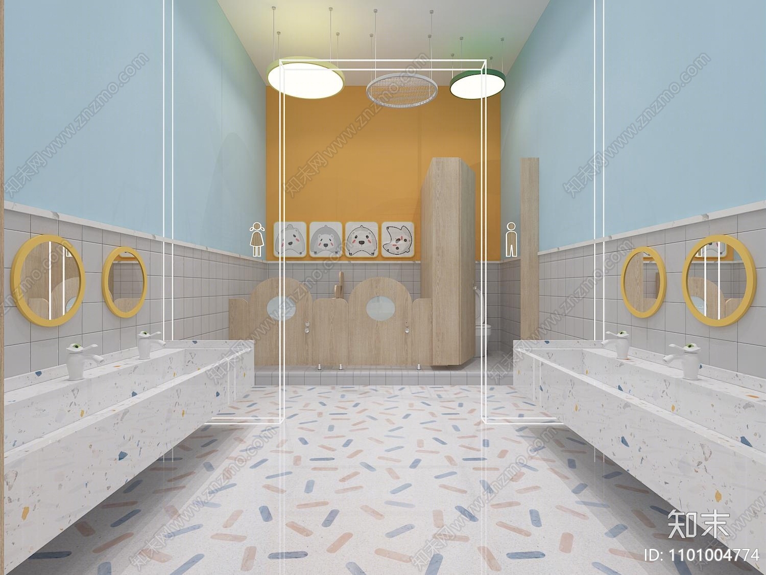 现代儿童早教培训机构3d模型下载【id1101004774】知末3d模型网