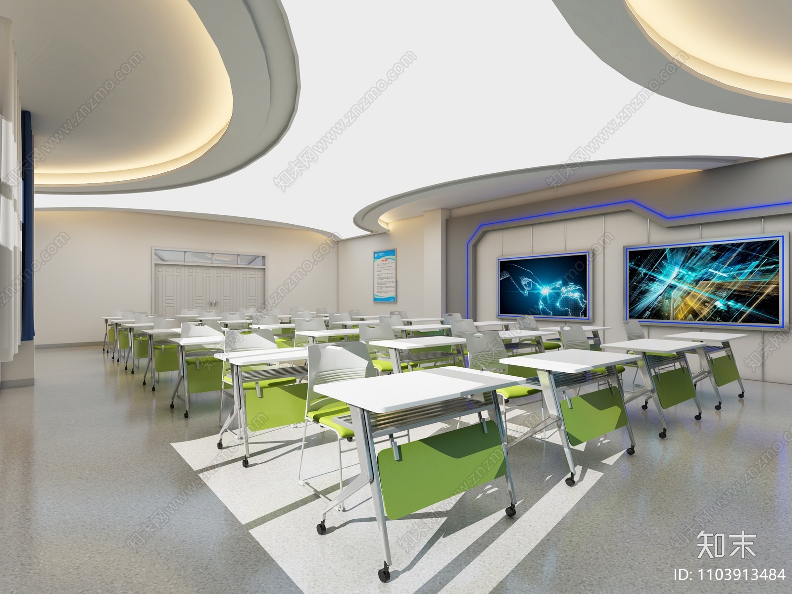 现代科技教室3d模型下载【id1103913484】知末3d模型网