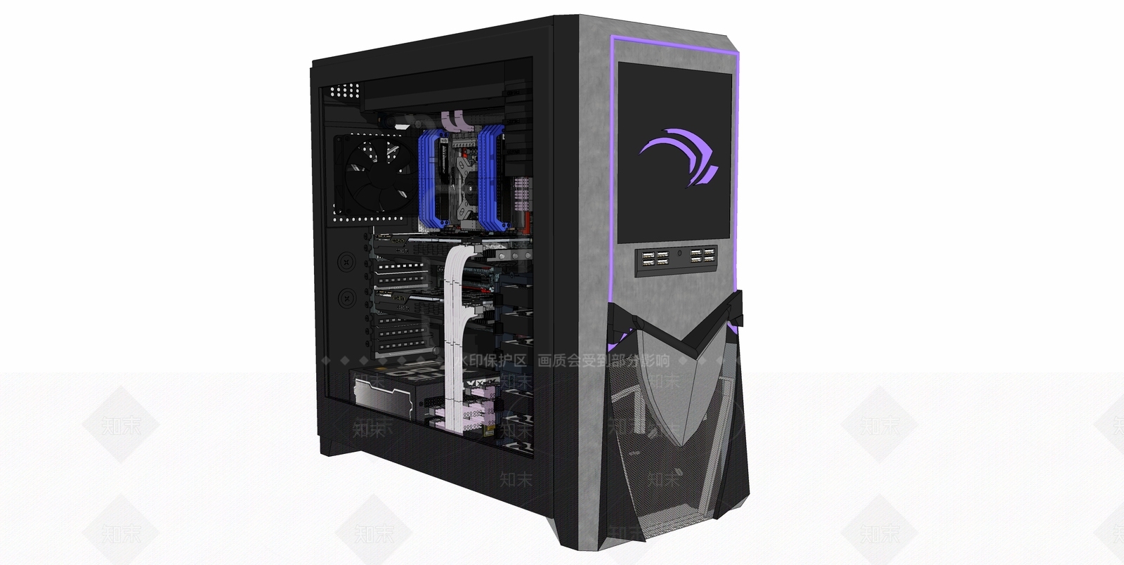 现代电脑主机SU模型下载【ID:1104986842】_知末su模型网