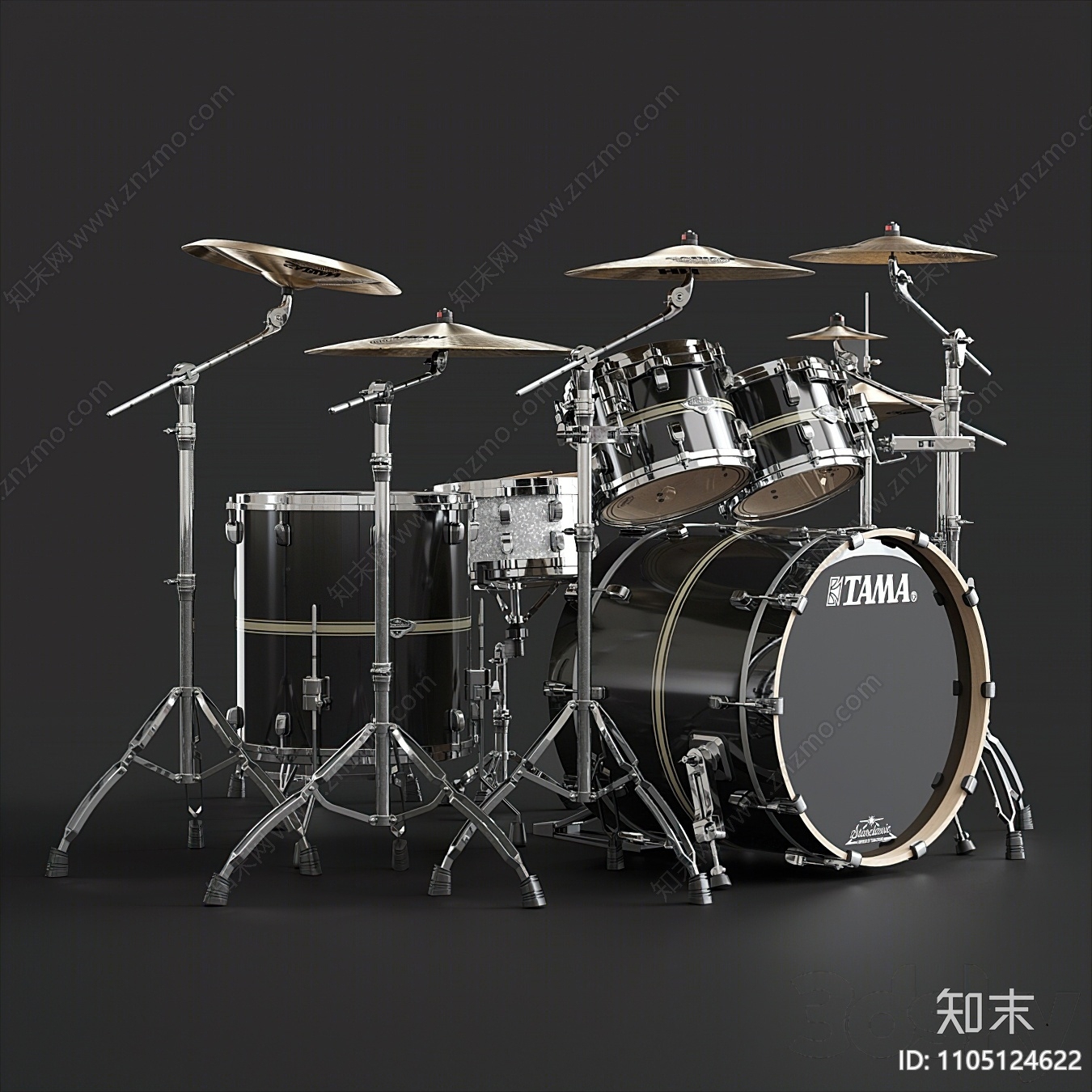 现代架子鼓3d模型下载【id1105124622】知末3d模型网