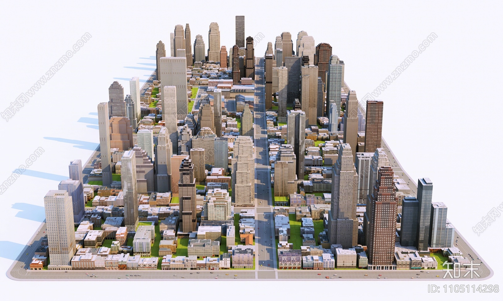 现代鸟瞰城市规划3d模型下载【id1105114298】知末3d模型网