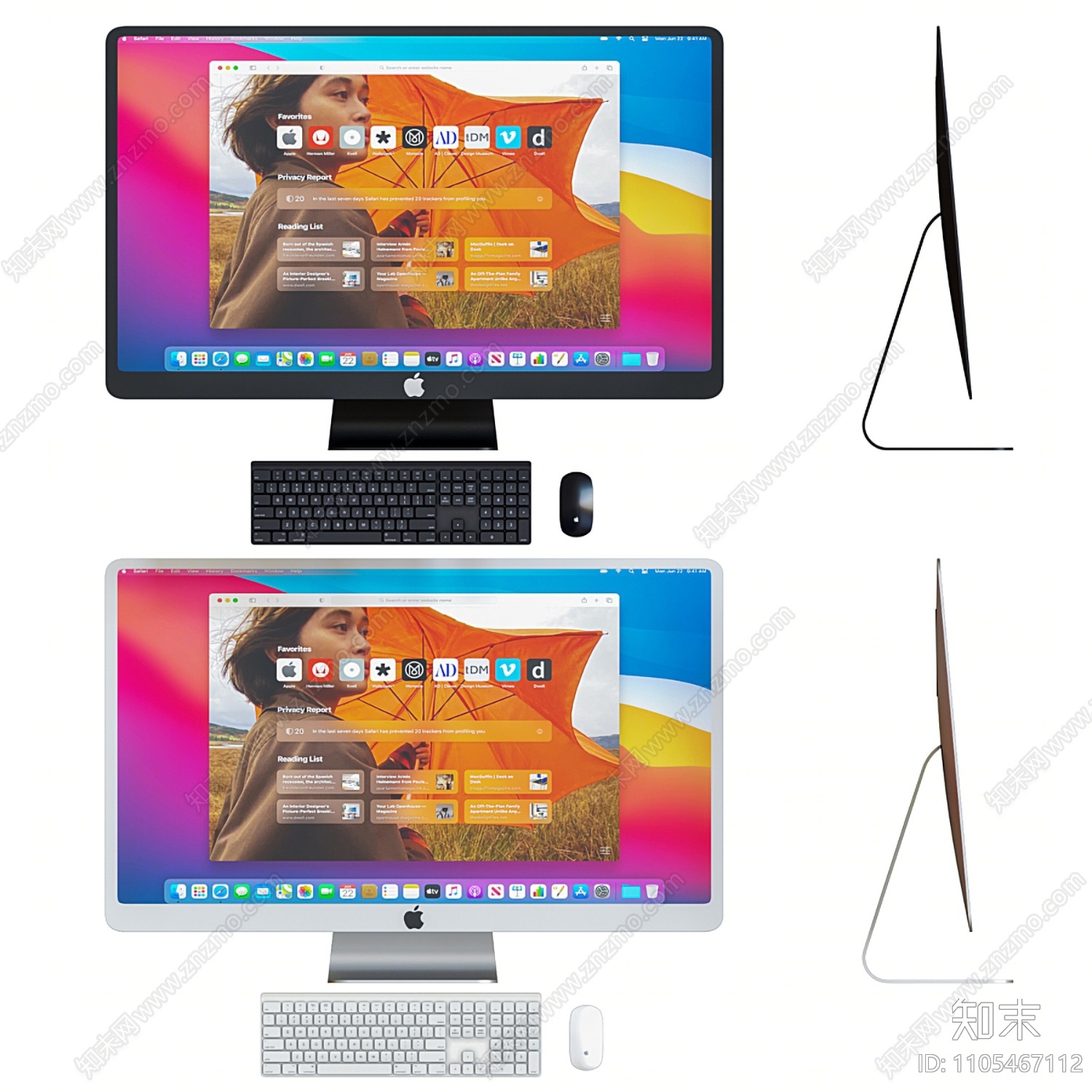 现代苹果电脑显示器3d模型下载【id1105467112】知末3d模型网