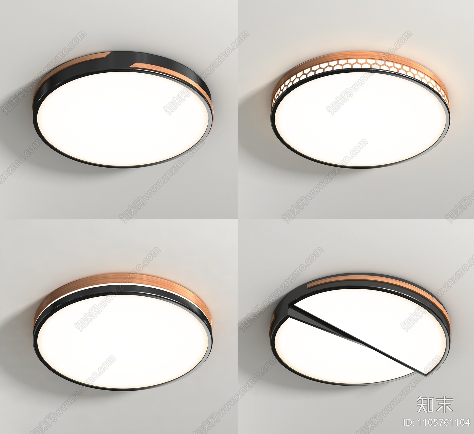 现代圆形吸顶灯3d模型下载【id1105761104】知末3d模型网