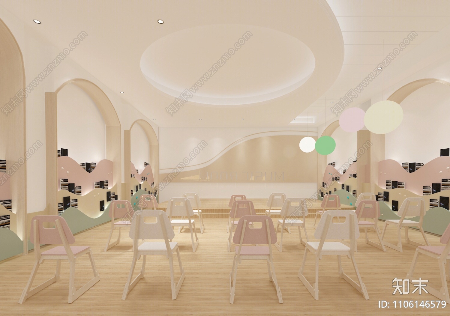 现代儿童梦幻图书馆3d模型下载【id1106146579】知末3d模型网