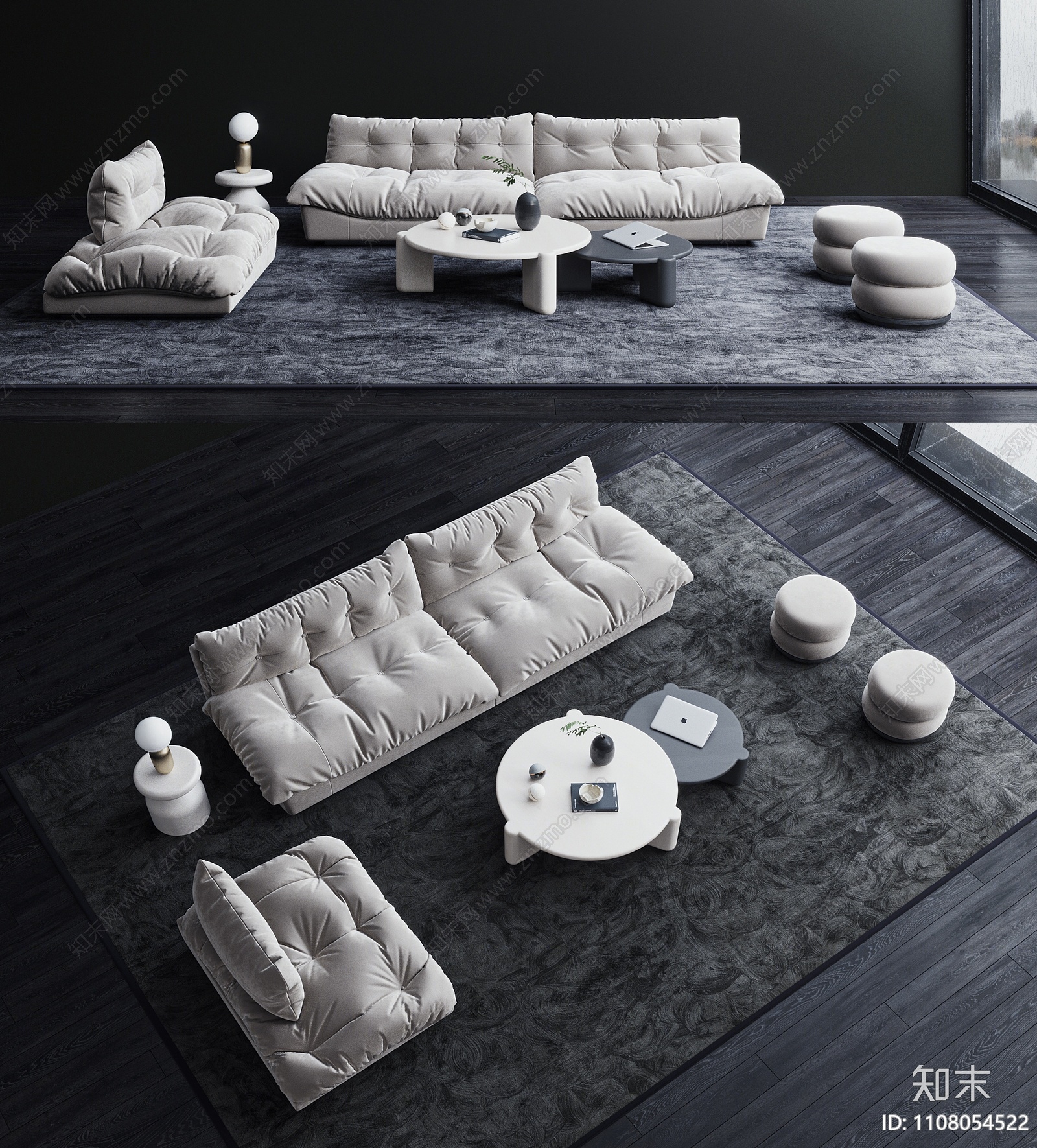 Baxter现代沙发茶几组合3d模型下载【id1108054522】知末3d模型网