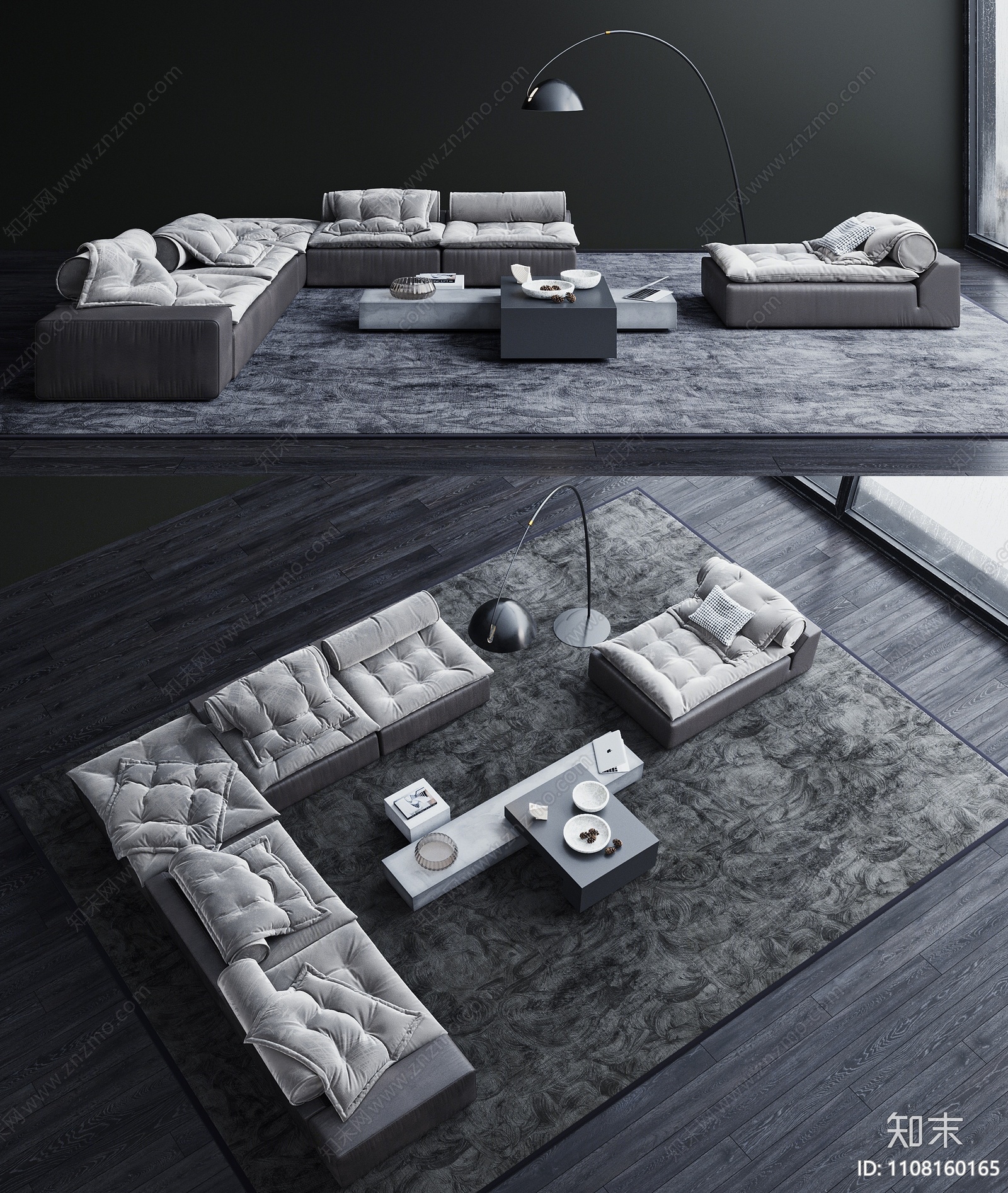 Baxter现代沙发茶几组合3d模型下载【id1108160165】知末3d模型网