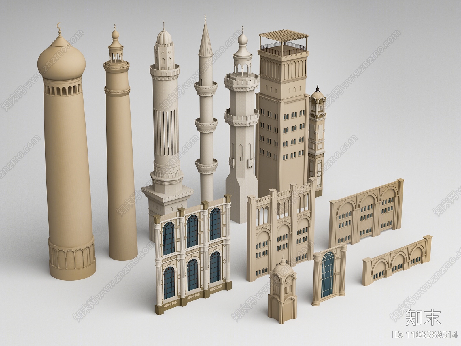 欧式古典建筑外观3d模型下载【id1108589514】知末3d模型网