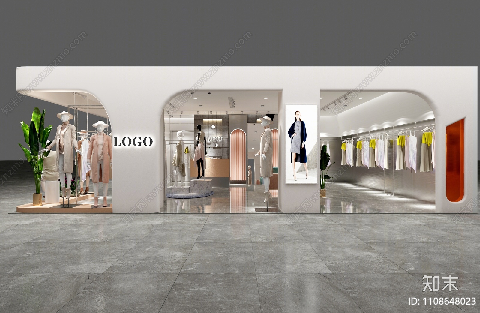现代时尚女装店3d模型下载【id1108648023】知末3d模型网