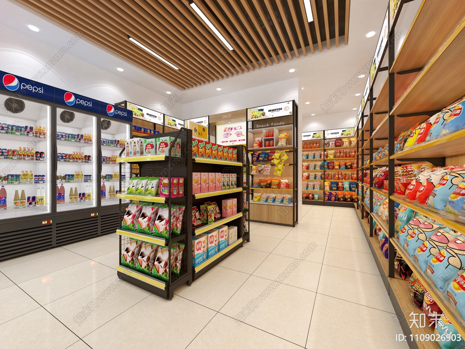 现代便利店3d模型下载【id1109026903】知末3d模型网