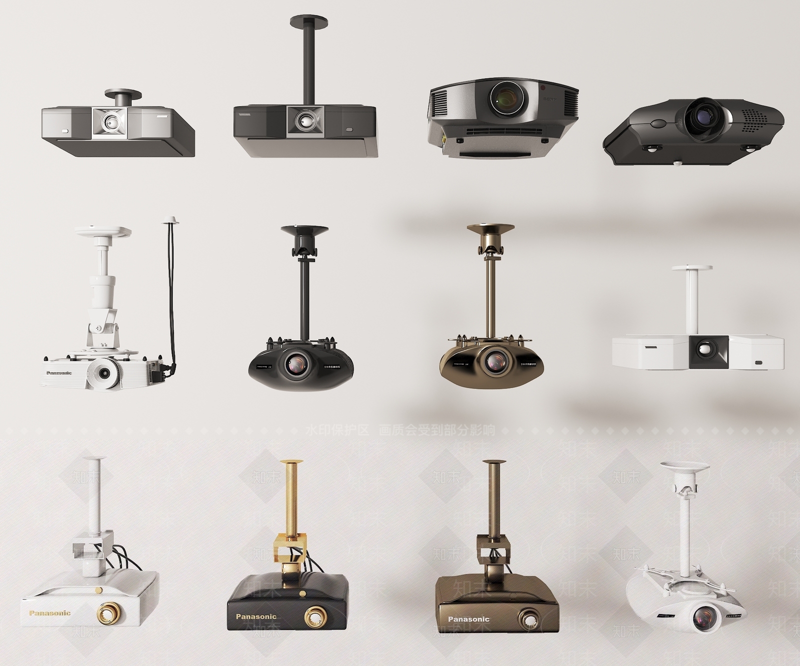 现代投影仪3D模型下载【ID:1109493308】_知末3d模型网