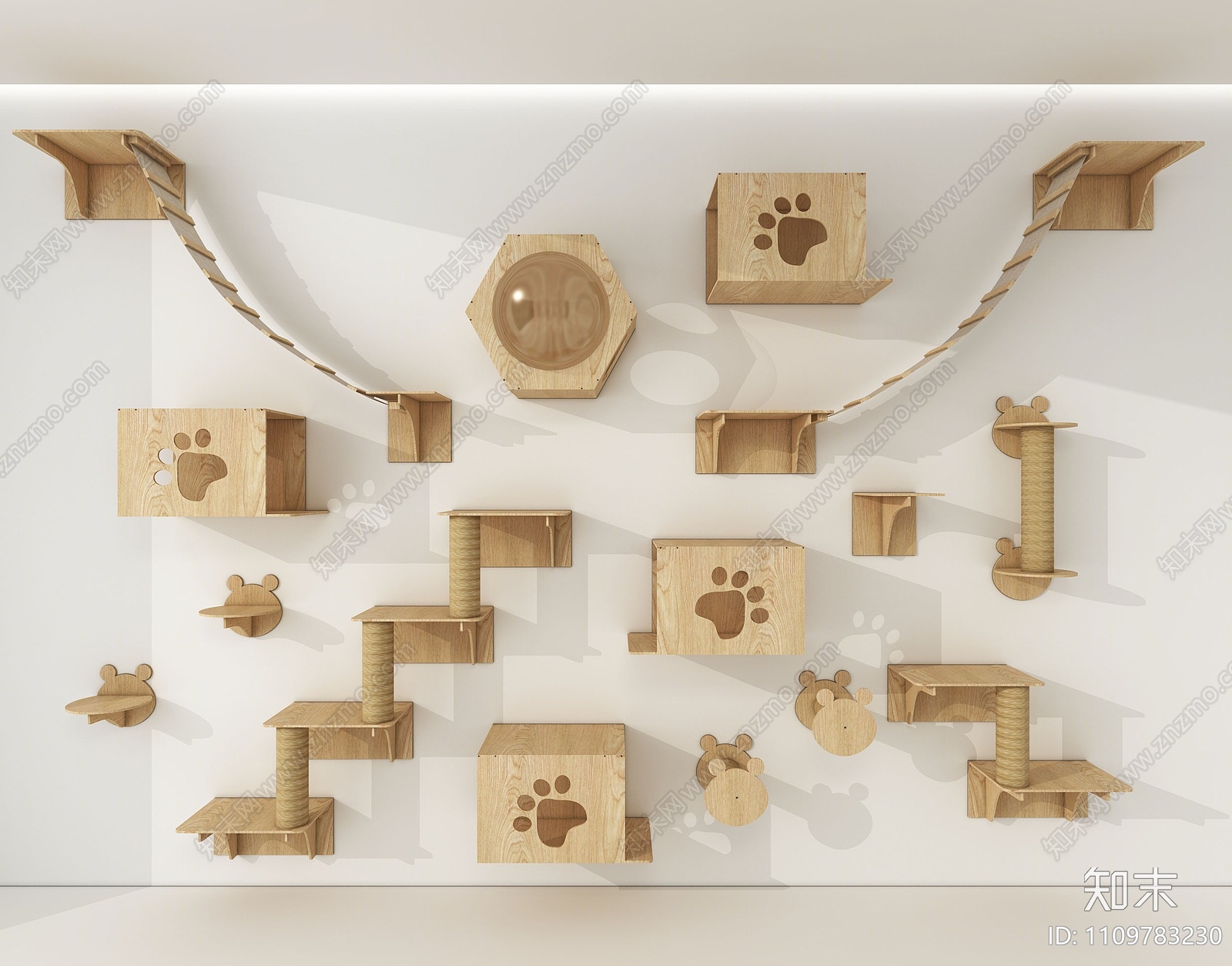 现代猫爬架3d模型下载【id1109783230】知末3d模型网