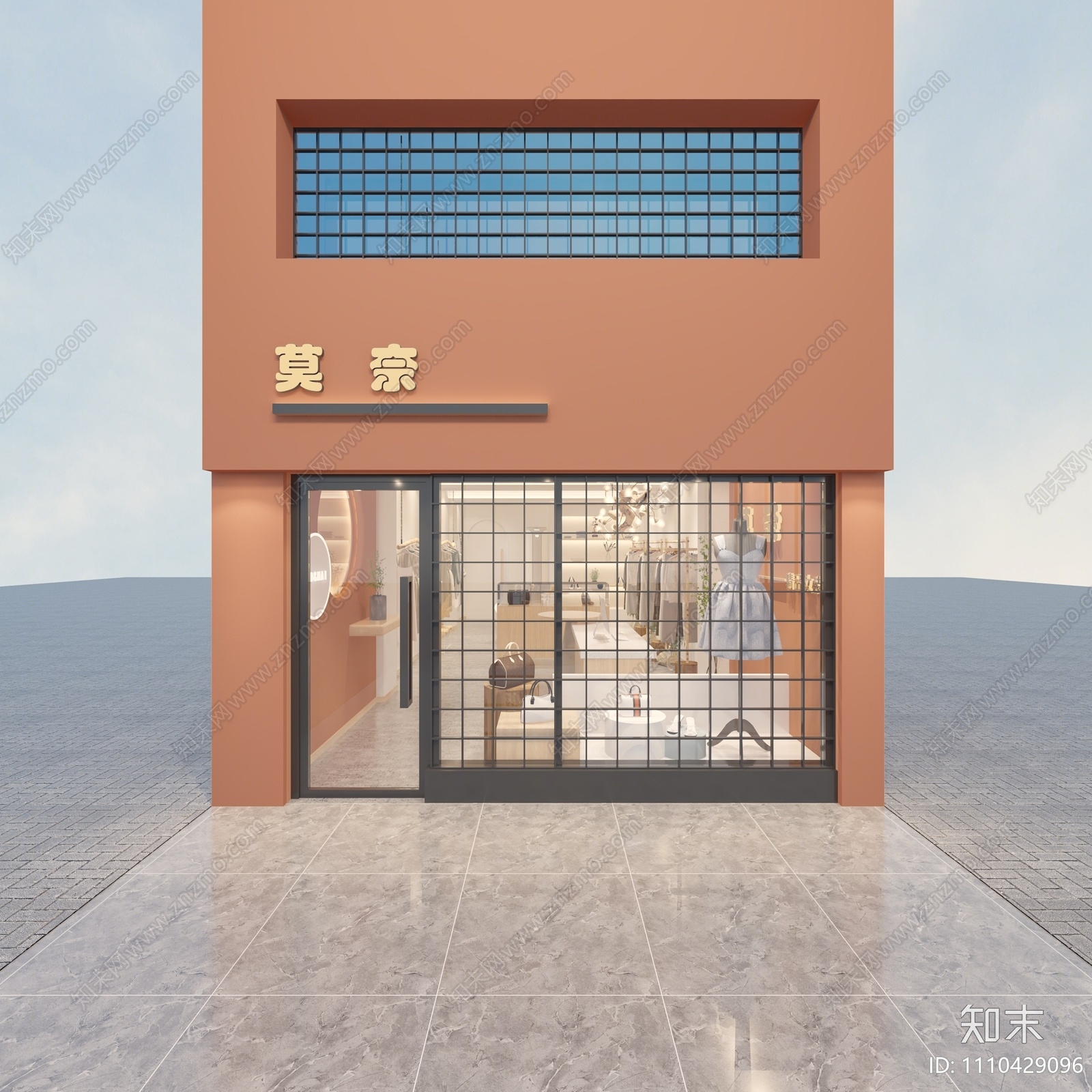 现代服装鞋店门头门面3d模型下载【id1110429096】知末3d模型网