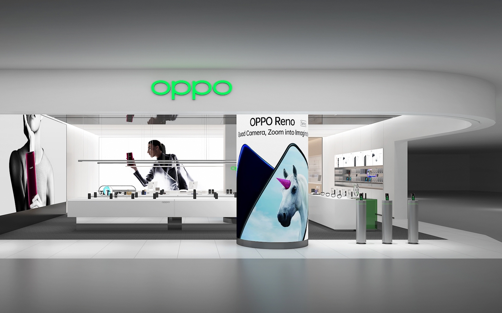 现代科技感OPPO马来手机旗舰店3D模型下载【ID:1110590248】_【知末效果图】