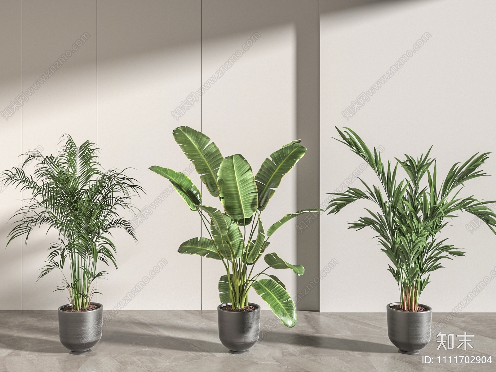 现代绿植盆栽组合3d模型下载【id1111702904】知末3d模型网
