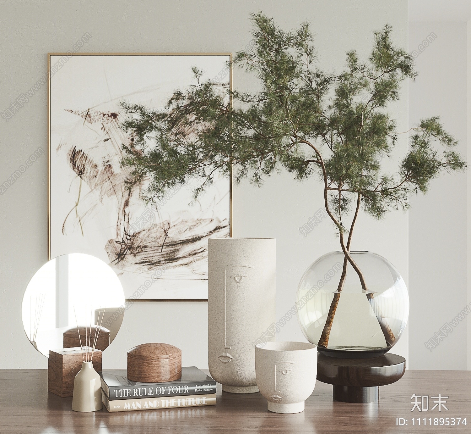 侘寂摆件组合3d模型下载【id1111895374】知末3d模型网