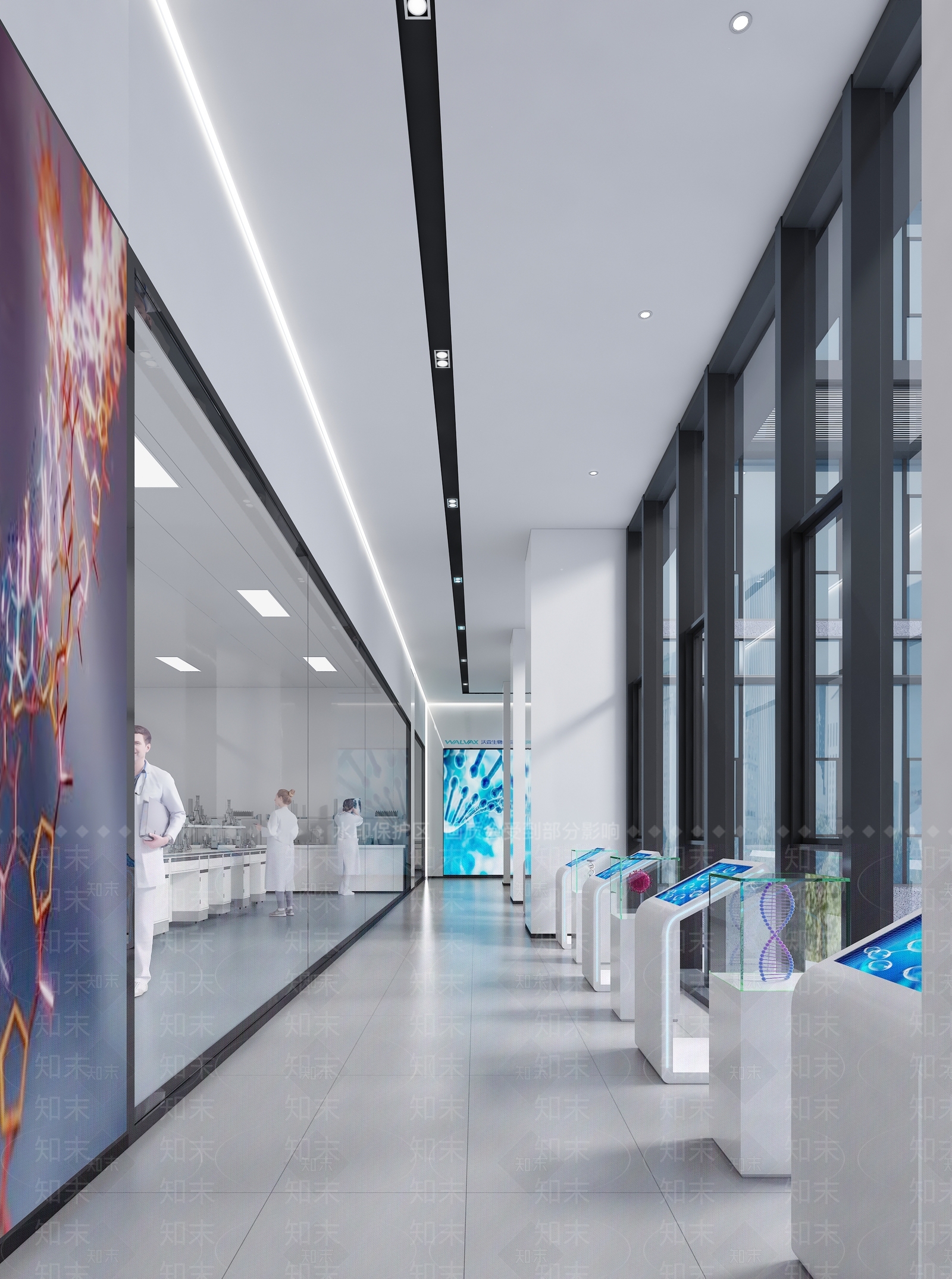 现代实验室过道3D模型下载【ID:1111734101】_知末3d模型网