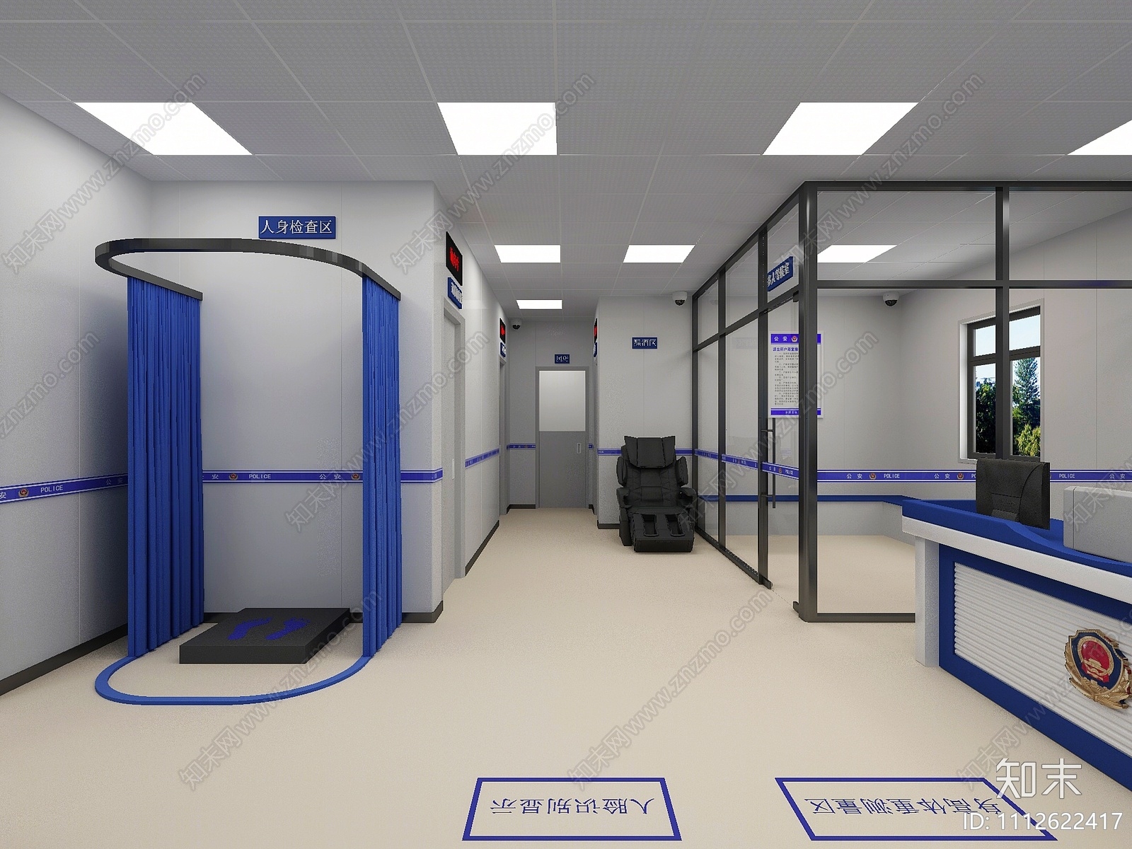 现代派出所办公区3d模型下载【id1112622417】知末3d模型网