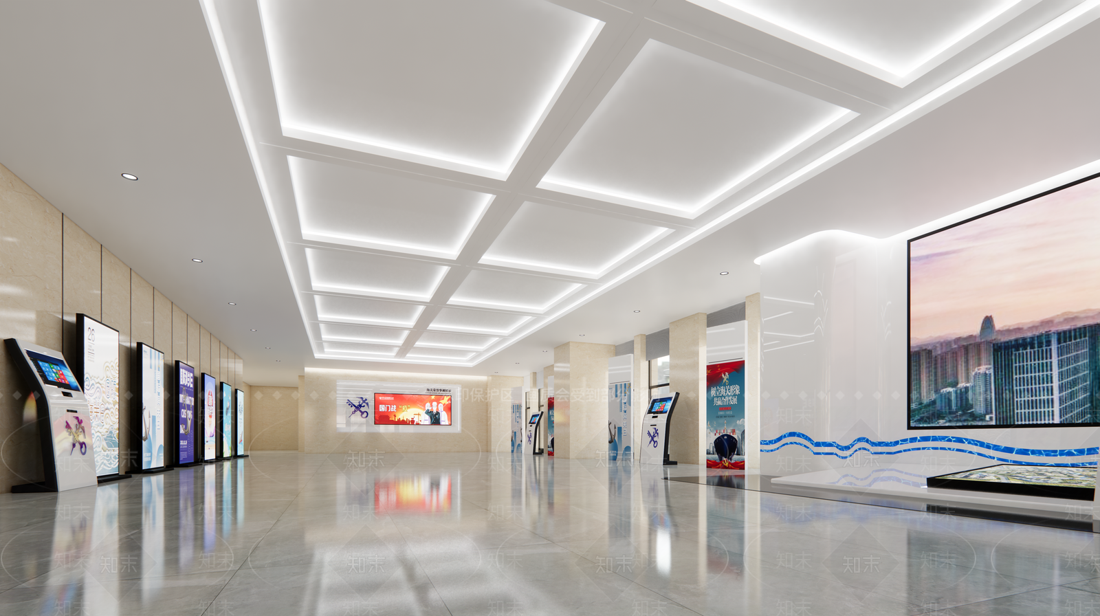 现代海关办事大厅SU模型下载【ID:1112768274】_知末su模型网