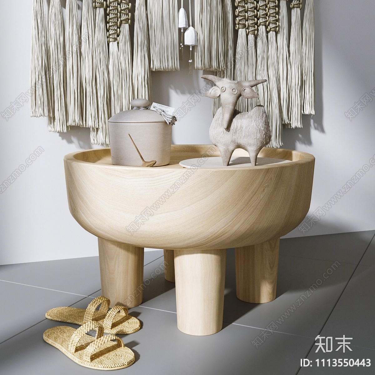 侘寂流苏墙饰挂件3d模型下载【id1113550443】知末3d模型网
