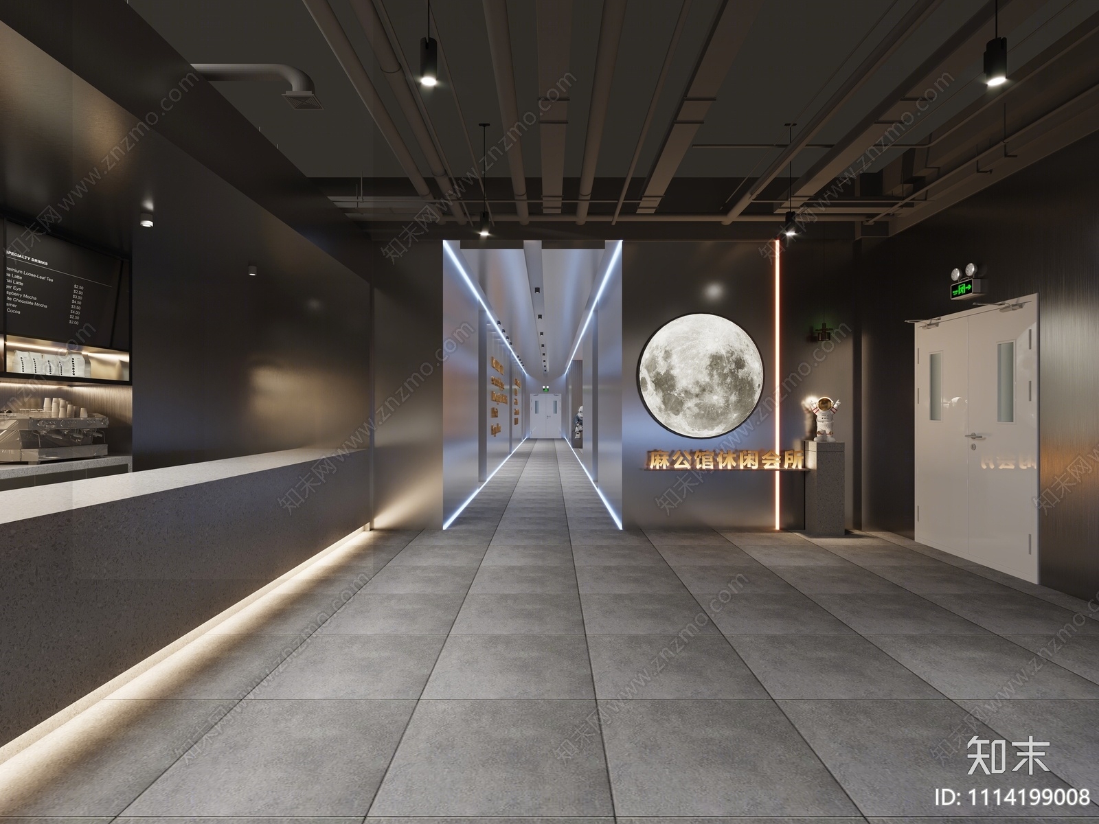 现代棋牌室前台3d模型下载【id1114199008】知末3d模型网