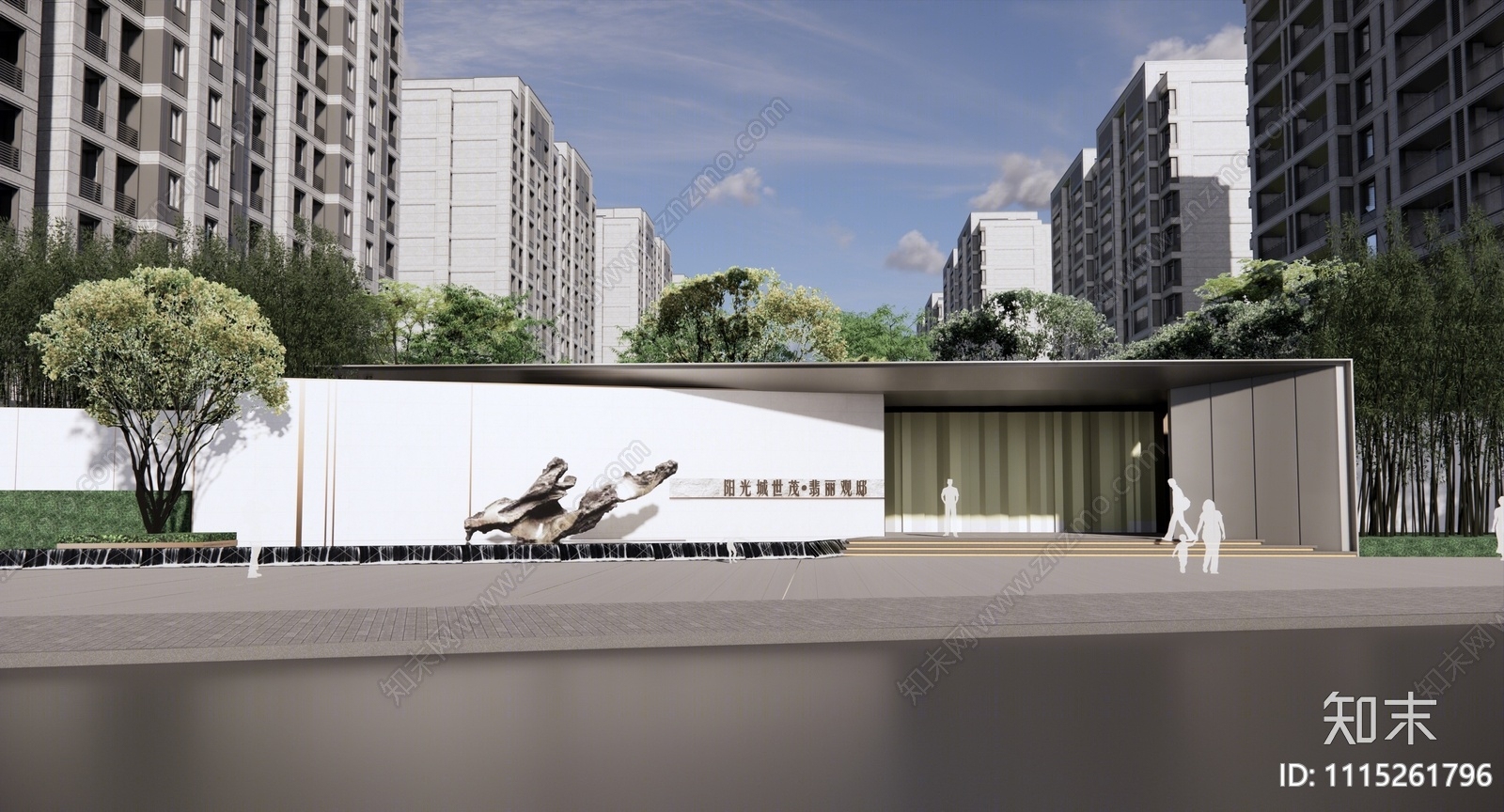 现代展示区入口大门su模型下载【id1115261796】知末su模型网