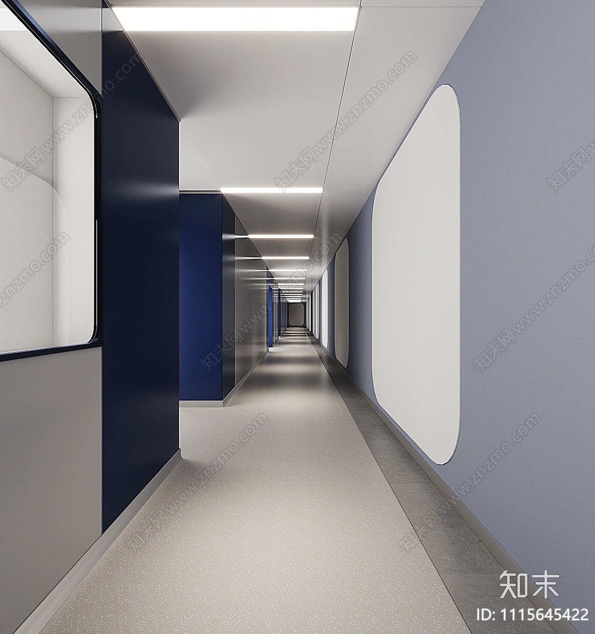 现代实验室走廊3d模型下载【id1115645422】知末3d模型网