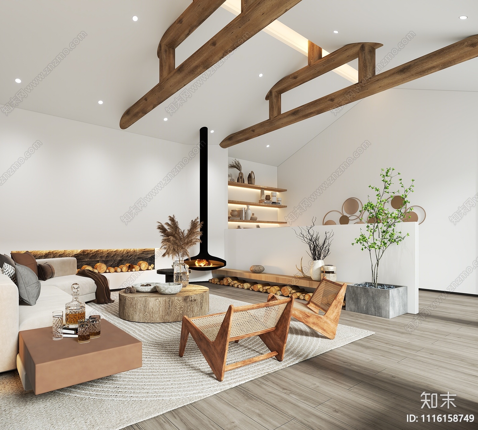 侘寂民宿休息区3d模型下载【id1116158749】知末3d模型网