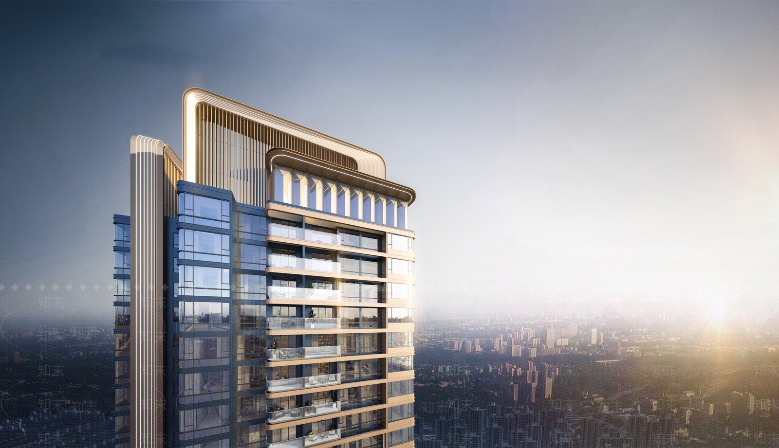 现代高层住宅SU模型下载【ID:1116609941】_知末su模型网
