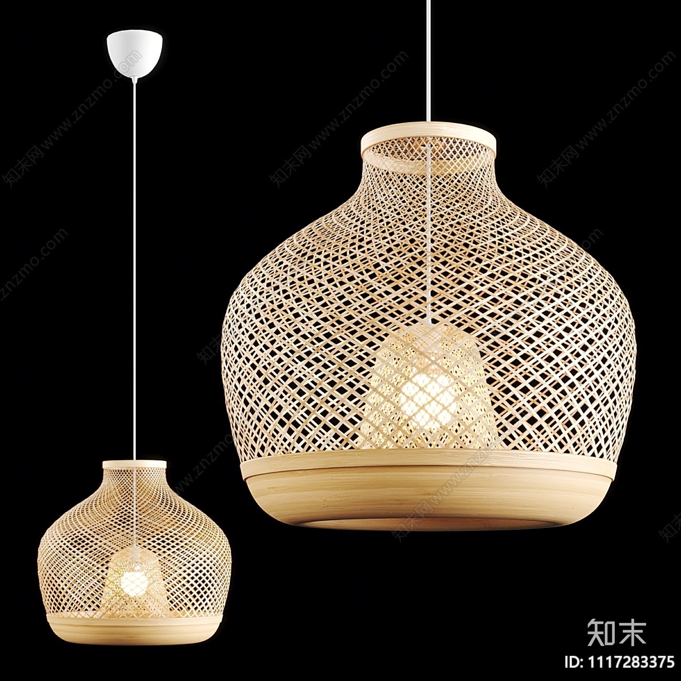 现代竹编吊灯3d模型下载【id1117283375】知末3d模型网