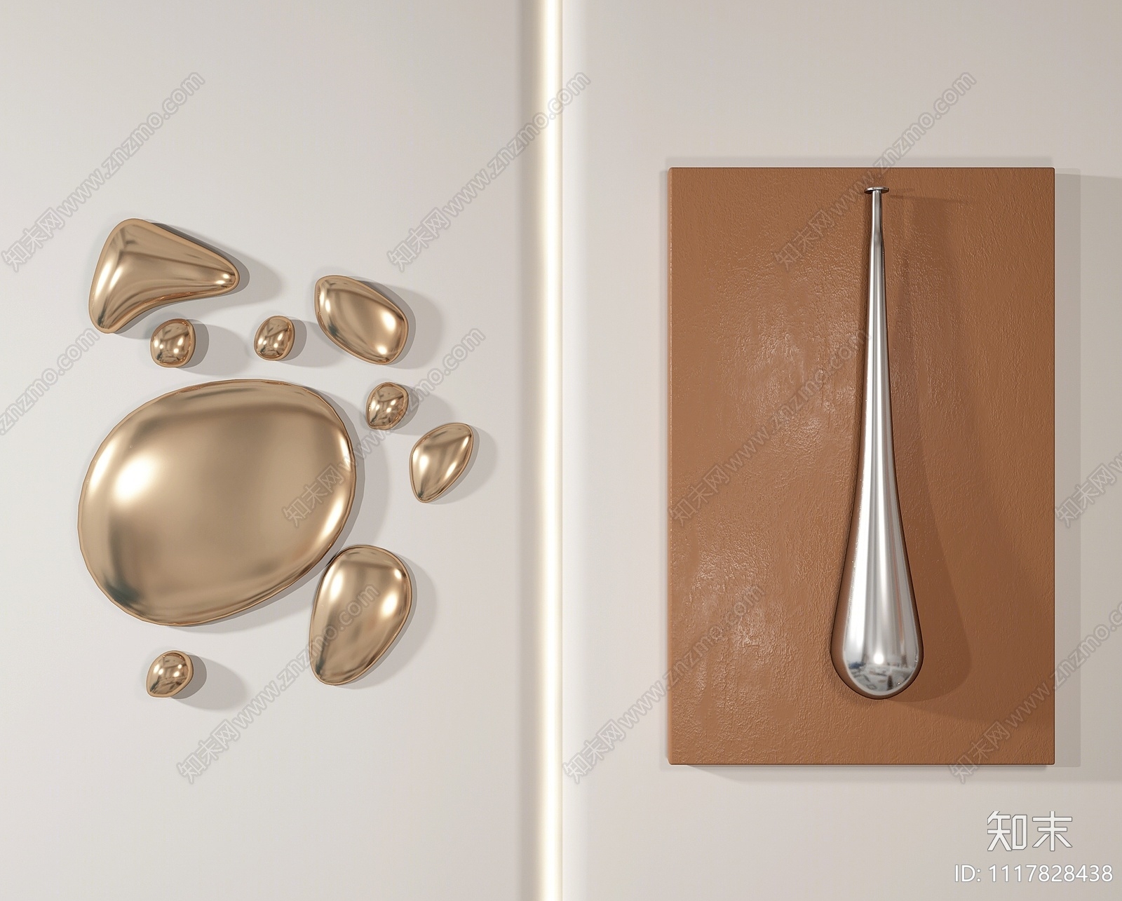 现代金属墙饰挂件3d模型下载【id1117828438】知末3d模型网