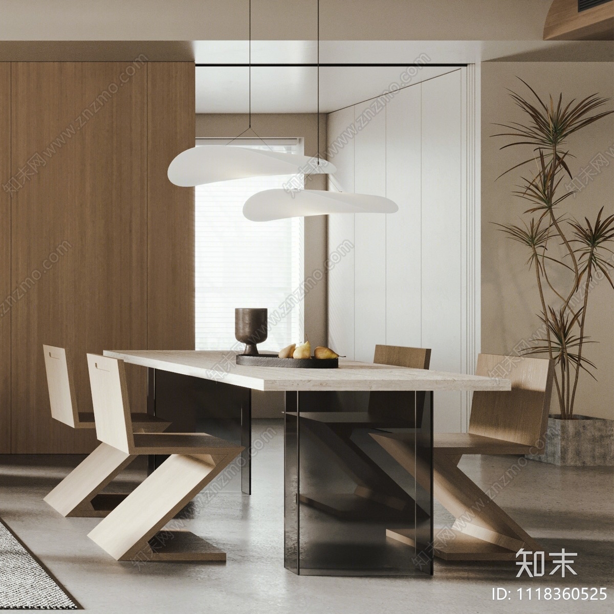 侘寂客餐厅3d模型下载【id1118360525】知末3d模型网