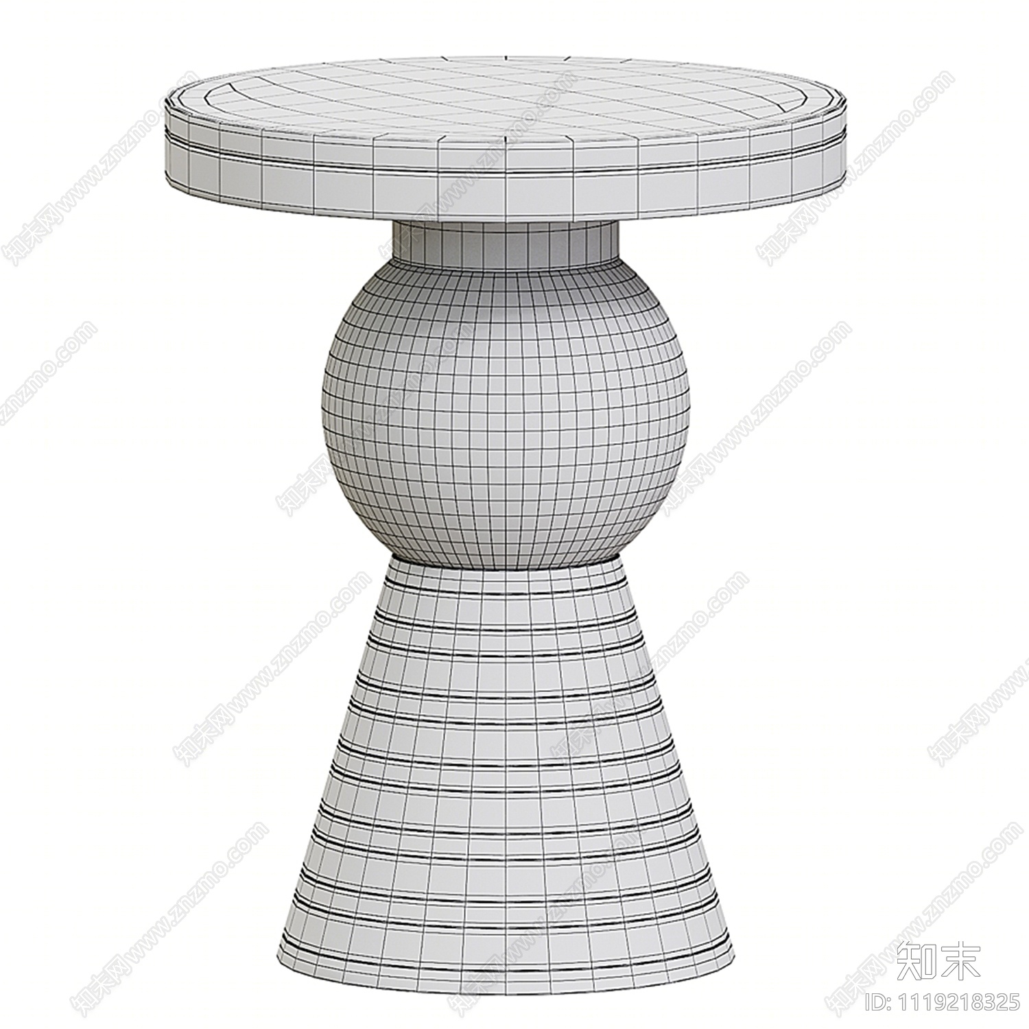 现代边几圆几组合3d模型下载【id1119218325】知末3d模型网